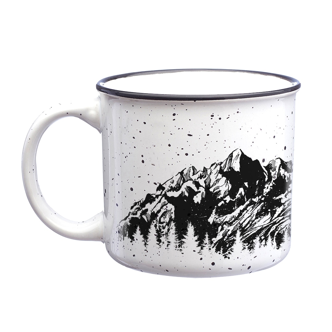 Mountain Range Ceramic Mug - Mountain and Nature Themed Coffee Mug ...