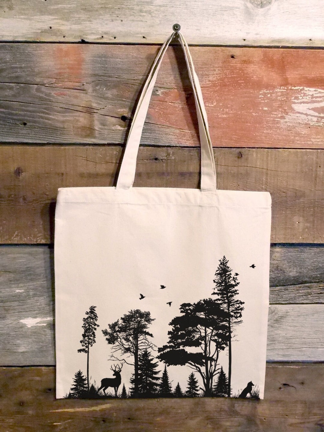 Forest Animals Canvas Tote: Eco-friendly Nature-inspired Bag for Women ...