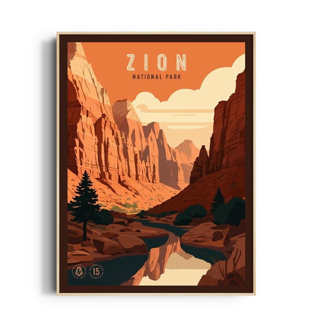 Zion National Park Poster Archival Printed Poster Nature-themed Art ...