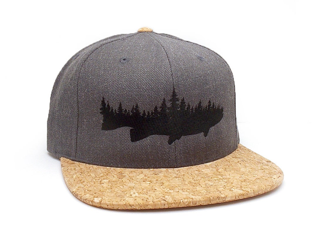 Fish and Forest Cork Bill Hat Fishing Cap Men's Cork Hat Fishing Gift ...