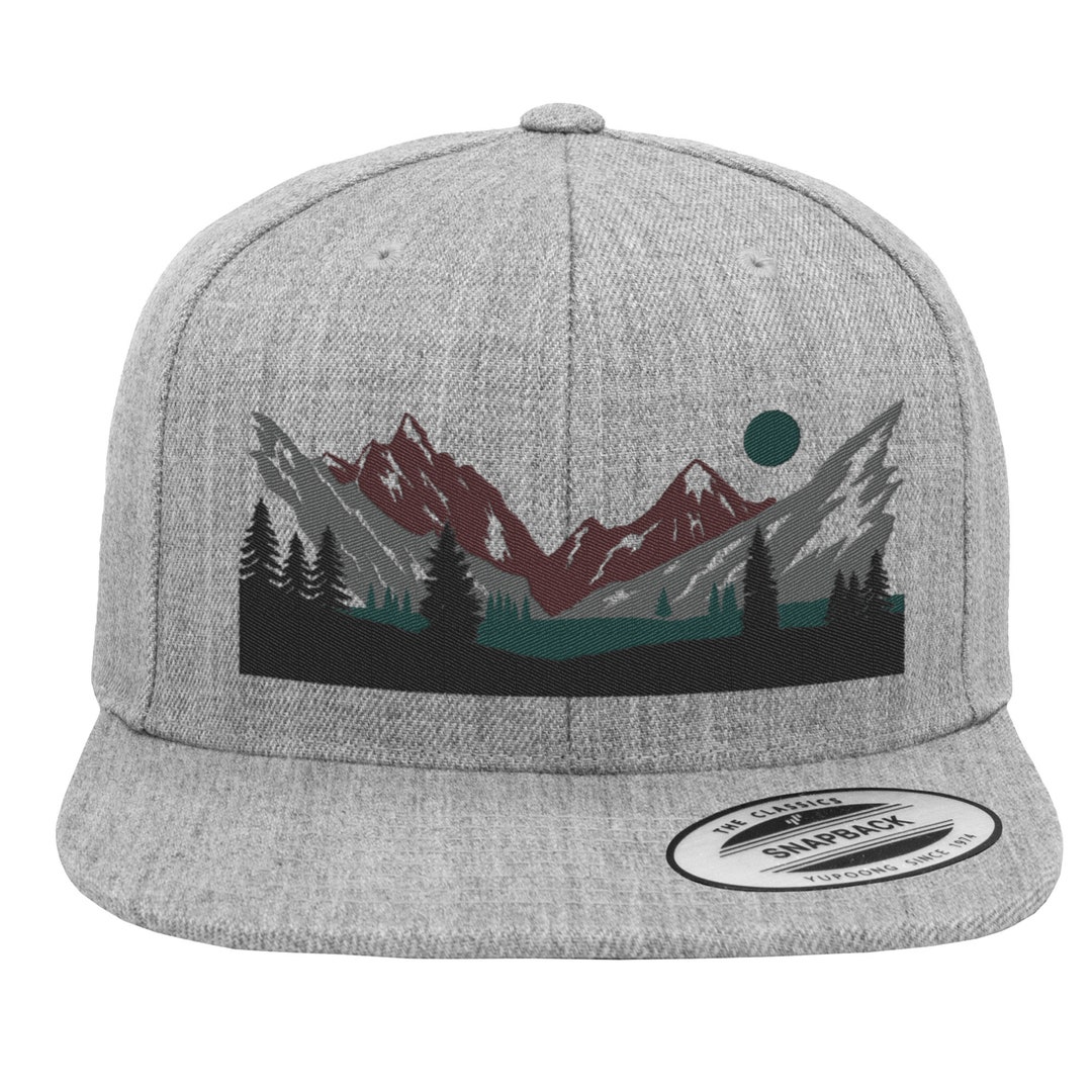 Mountain Pass Embroidered Snapback Hat - Men's Outdoor Flexfit Cap With ...