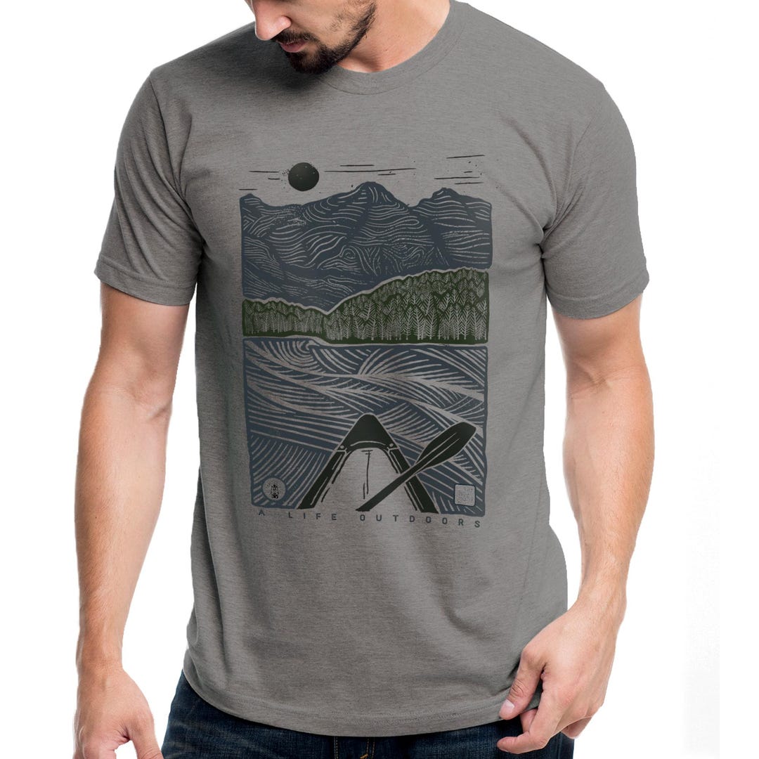 A Life Outdoors T-shirt for Men – Nature Graphic Tee With Mountains ...