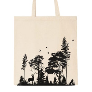 Forest Animals Canvas Tote: Eco-friendly Nature-inspired Bag for Women ...