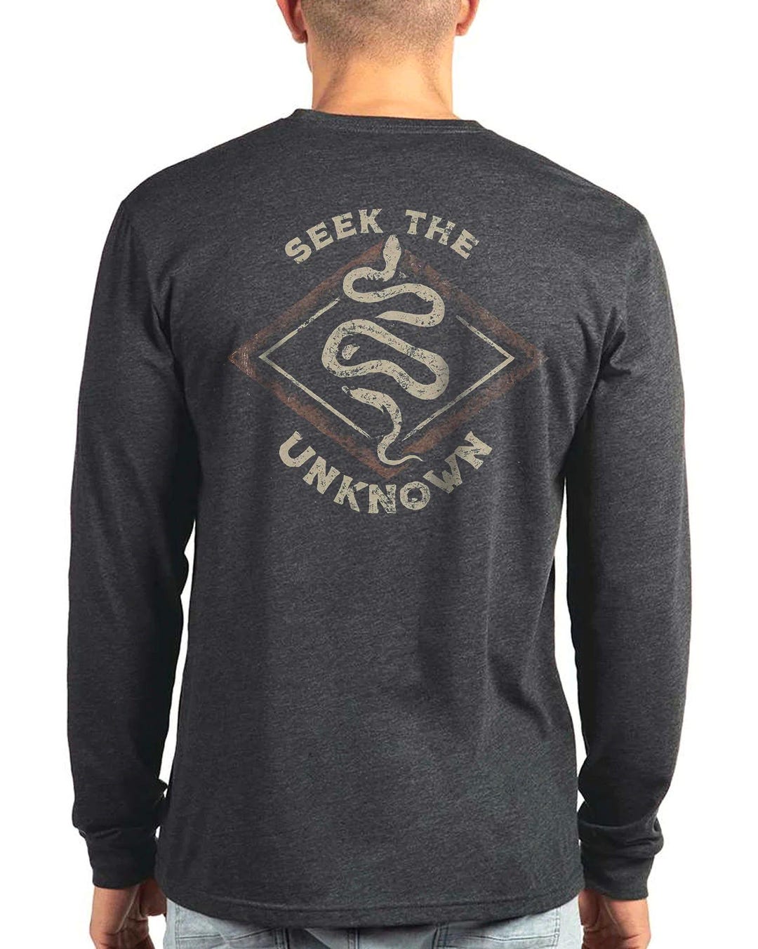Men's Seeking the Unknown Nature Graphic T-shirt Long Sleeve Mountain ...