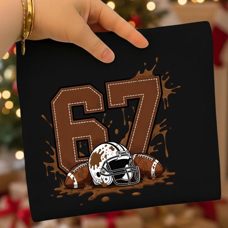 Football 67 Six Seven Meme PNG, Muddy Sports Number 67 Design, Grunge ...