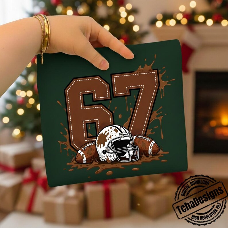 Football 67 Six Seven Meme PNG, Muddy Sports Number 67 Design, Grunge ...