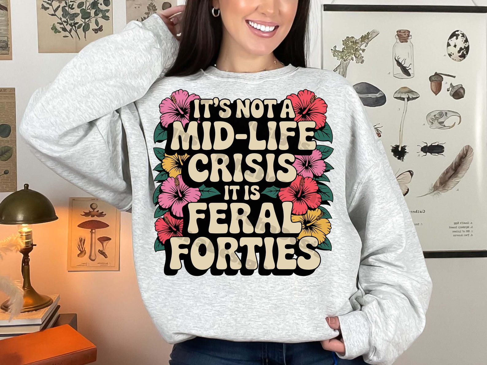 Feral Forties Midlife Crisis SVG PNG | Funny 40th Birthday Shirt Design ...