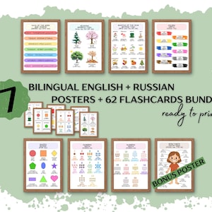 Russian English Posters Kids - Etsy