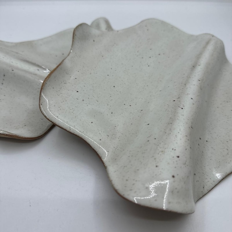 Wavy Ceramic Plate White - Etsy