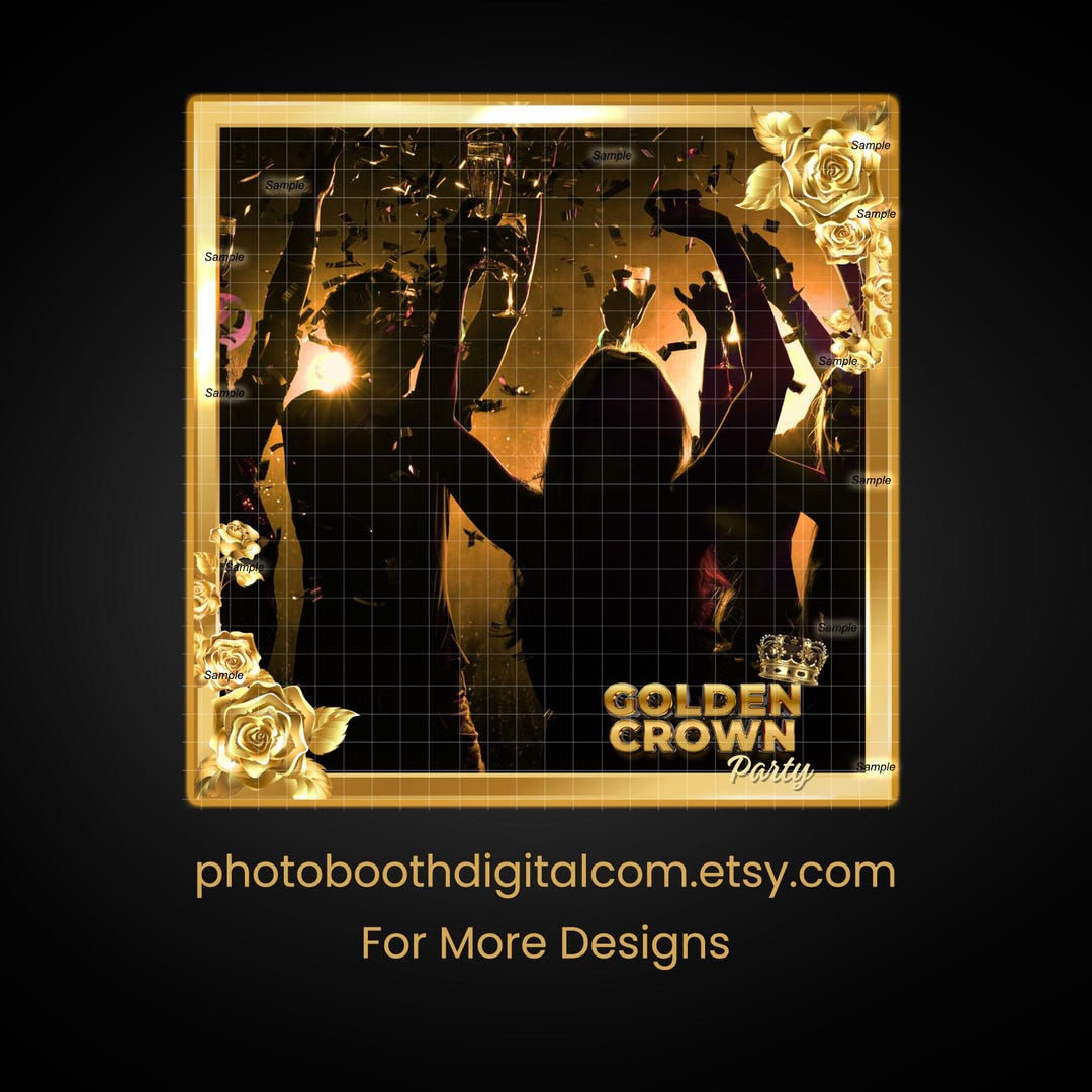 Golden Overlay 360 Photobooth Spin Booth Framephoto Booth Video Overlay ...