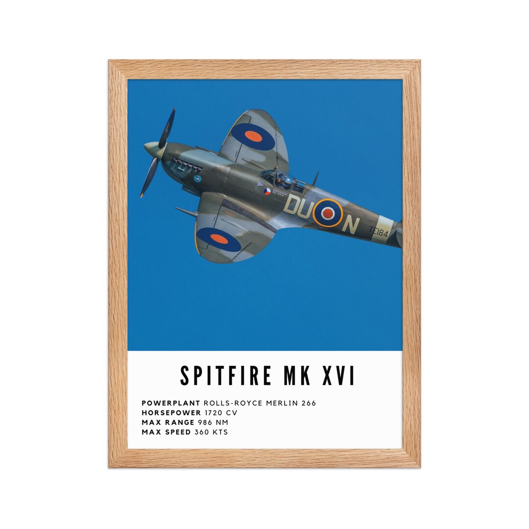Spitfire Poster With Frame - Wall Decor - A1/A2 and 30x40cm (close to ...
