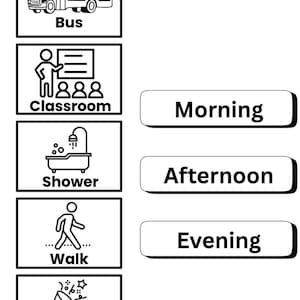 Black and White Visual Schedule: High Contrast Literacy Support - Etsy