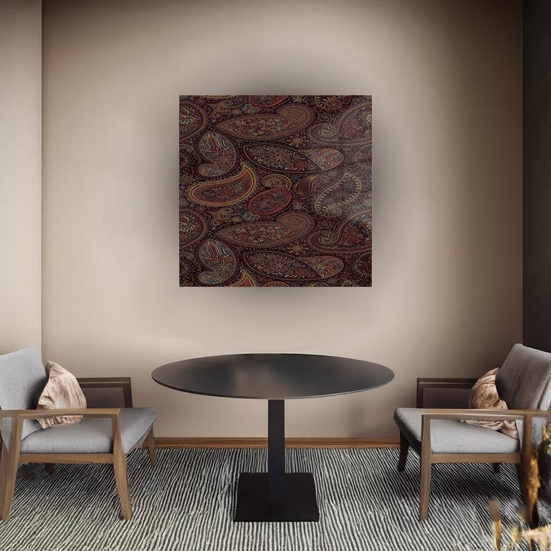 Vintage Patterned Tempered Glass Wall Art, Modern Home Decor, Custom ...