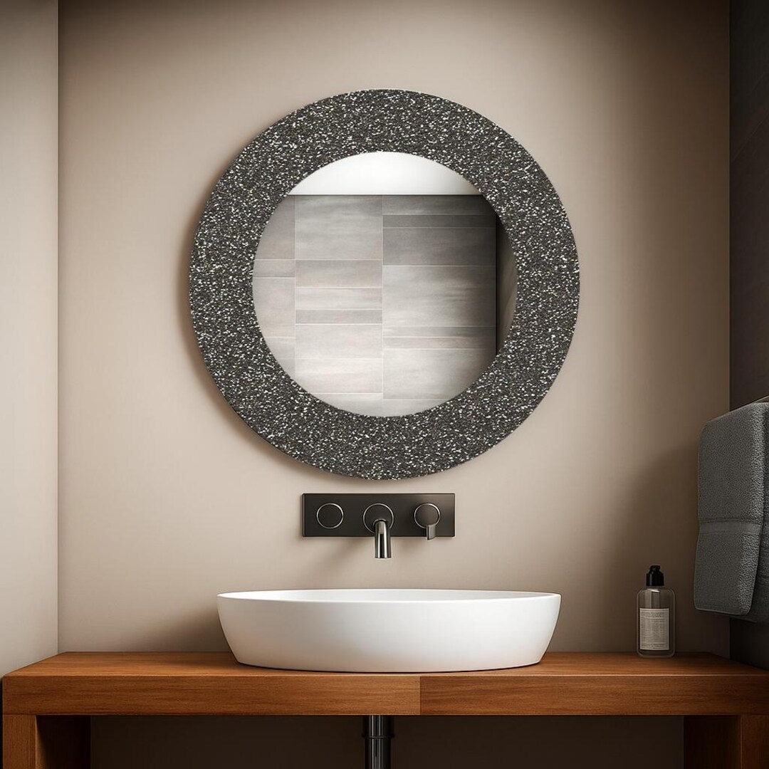 Shiny Glitter Effect Wall Mirror, Unique Artistic Wall Decoration ...