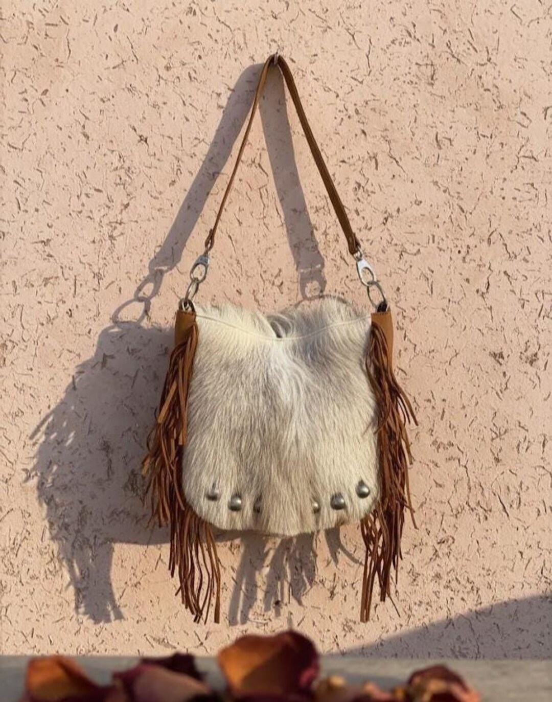 Limited Edition Moroccan Leather Shoulder Bag | Genuine Hair-on Hide ...