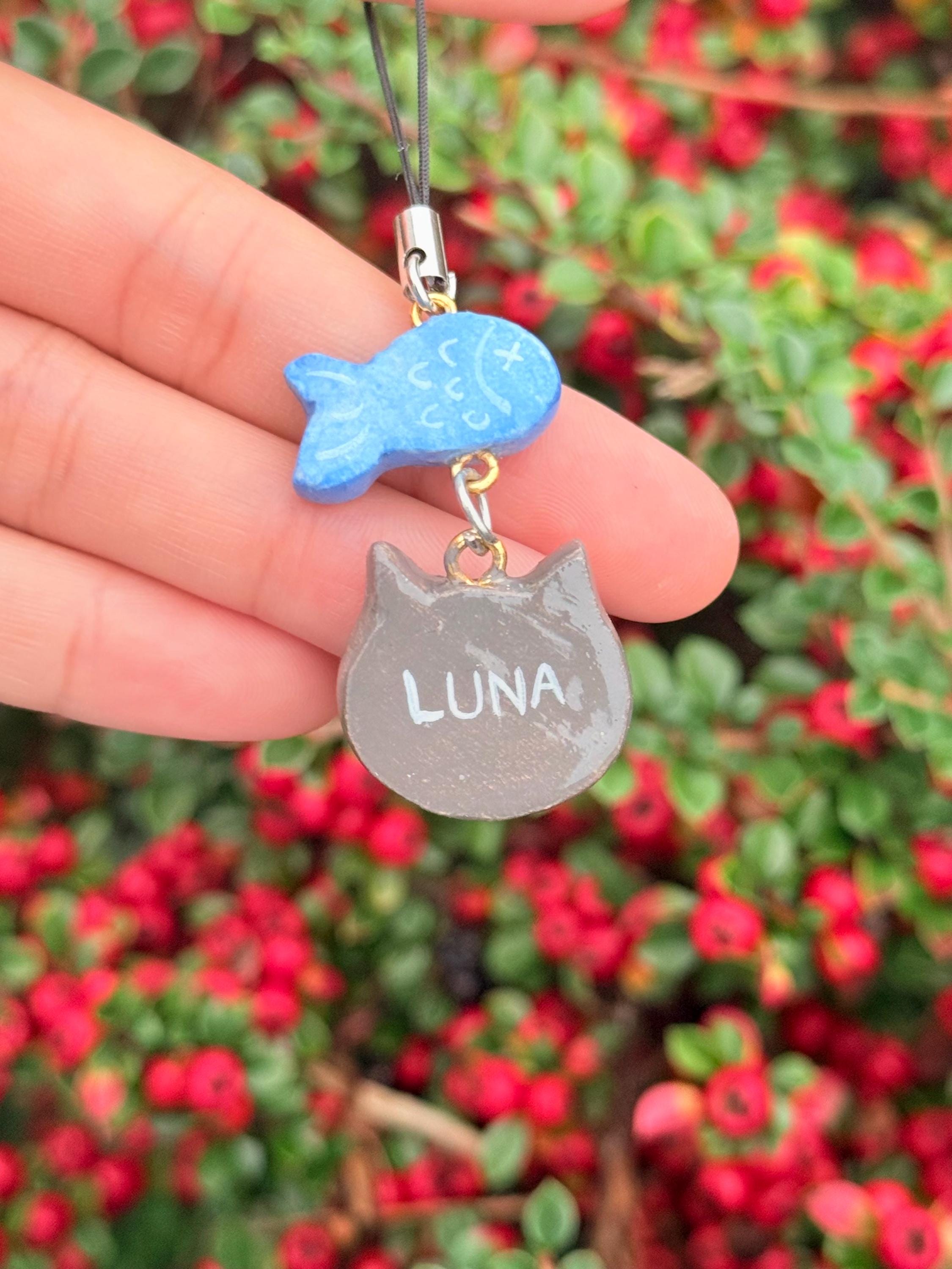 Custom Cat Keychain With Name on Back | Handmade - Etsy