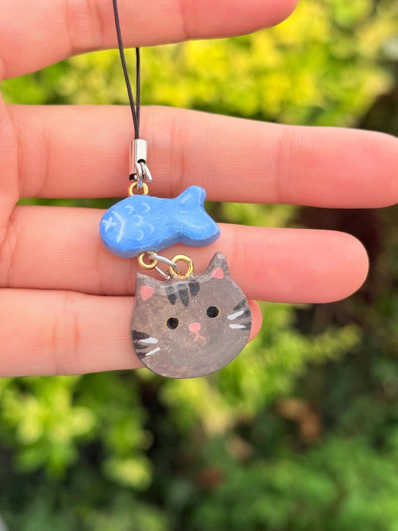 Custom Cat Keychain With Name on Back | Handmade - Etsy