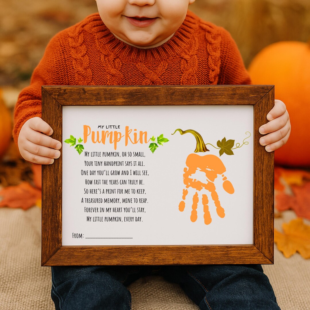 Pumpkin Handprint Poem Fall Craft: Kids Keepsake (instant Download ...