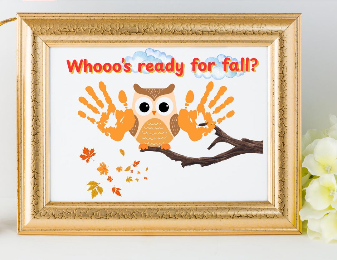 Fall Handprint Art, Owl Handprint Craft, Preschool Activity for Babies ...