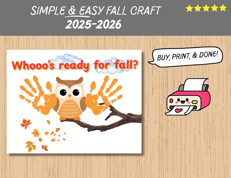 Fall Handprint Art, Owl Handprint Craft, Preschool Activity for Babies ...