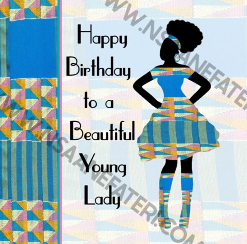 608 Beautiful Young Lady, Greeting Card, Afro-caribbean Birthday Card ...