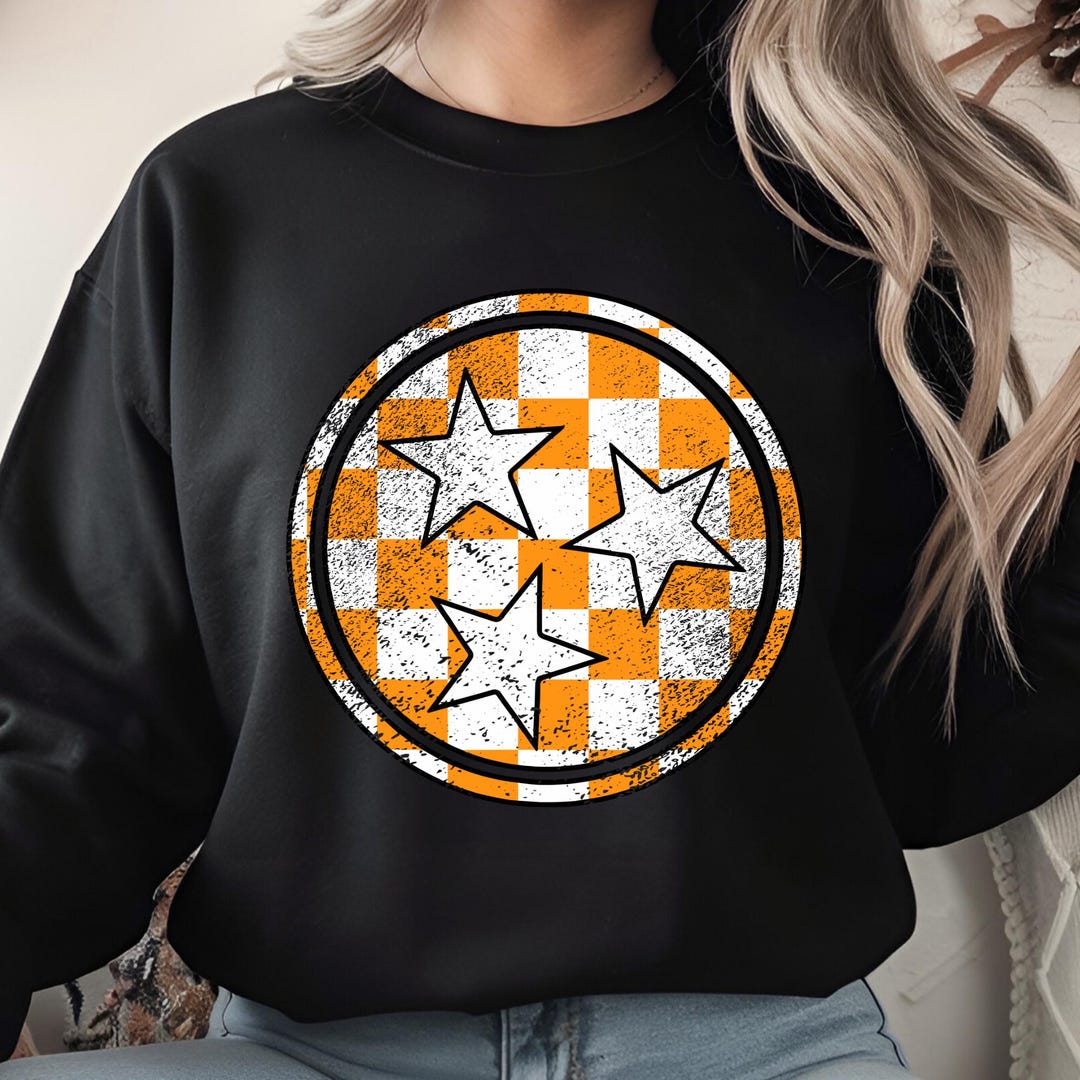 Tennessee Stars PNG | Orange Checkerboard Circle Design | State Pride ...