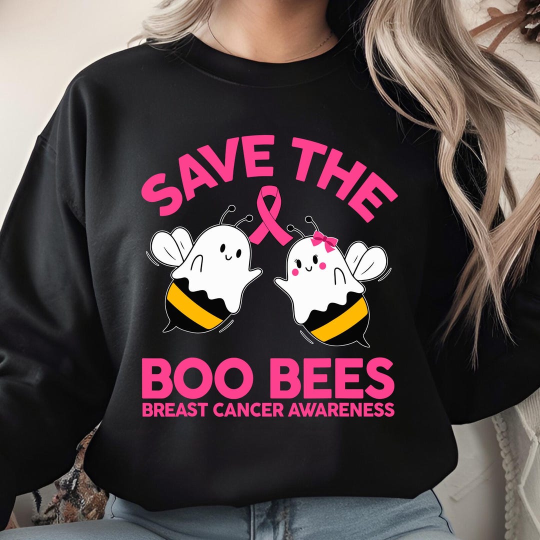 Save the Boo Bees PNG, Funny Breast Cancer Awareness Design, Pink ...