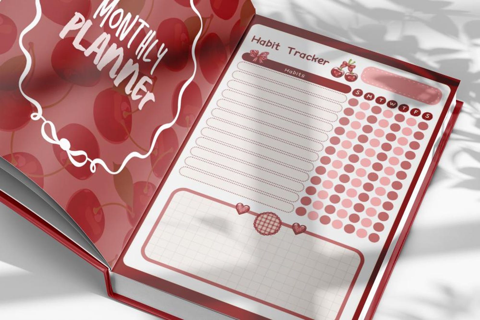 Cherry Monthly -weekly Planner – Printable Digital Download-undated ...