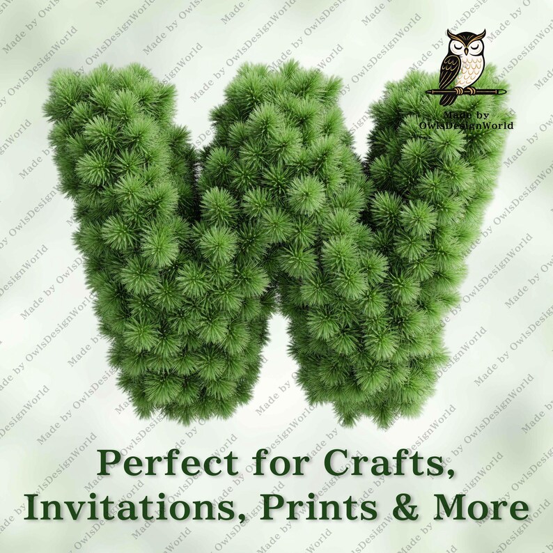 Evergreen Fluffy Alphabet PNG, Green Furry Letters Upper & Lower A–Z ...