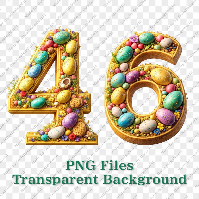 Easter Alphabet PNG, Easter Egg Letters and Numbers, Spring Holiday ...