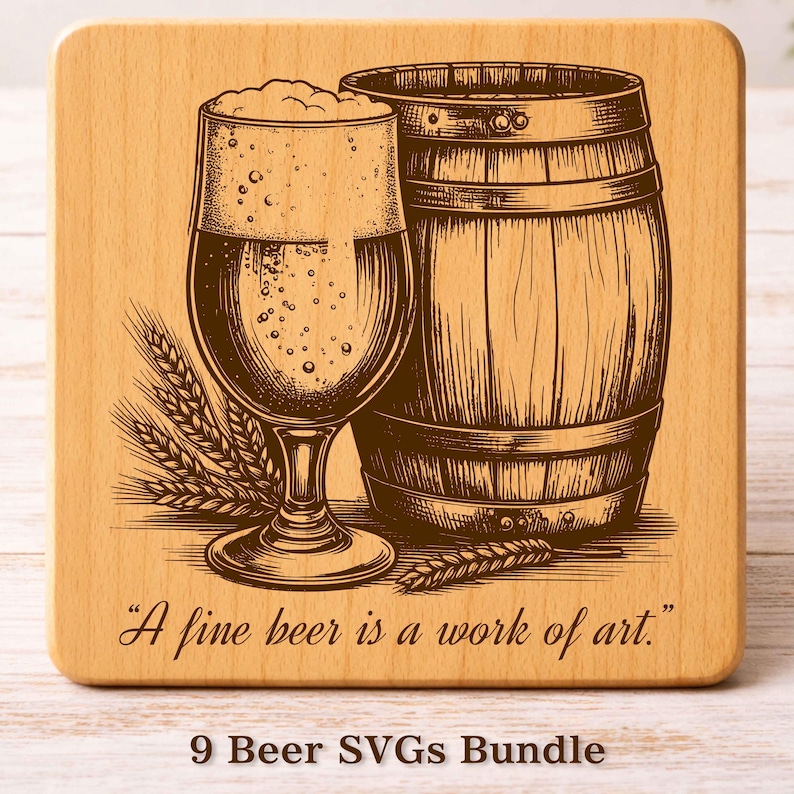 Beer SVG Bundle, 9 Designs With Funny Quotes, Line Art for Cutting ...