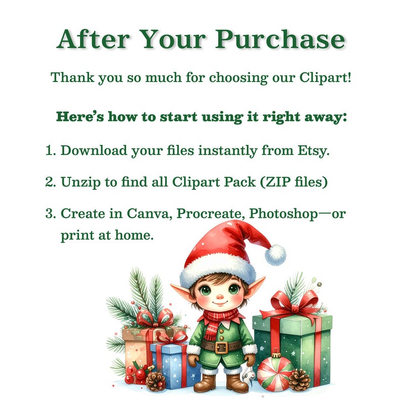25 Christmas Elf Clipart PNG Bundle | Cute Holiday Elves With Gifts ...