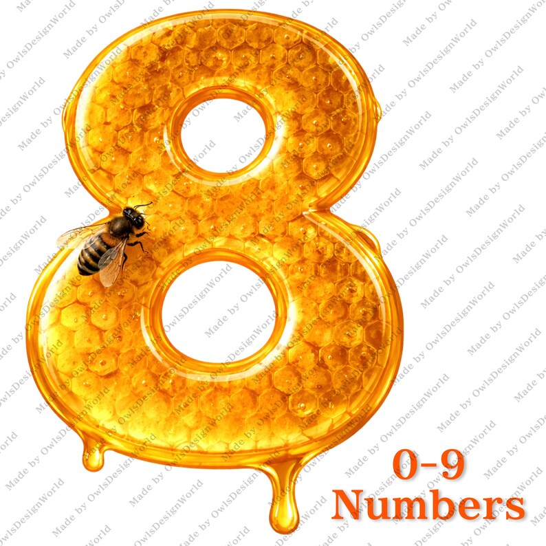 Honey Alphabet PNG, Bee Letters Clipart, Honeycomb Font, Dripping Honey ...