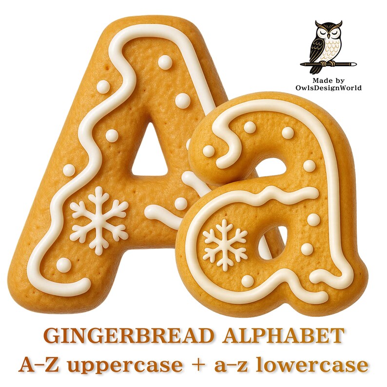 Gingerbread Alphabet Clipart Bundle – Christmas Cookie Letters PNG ...