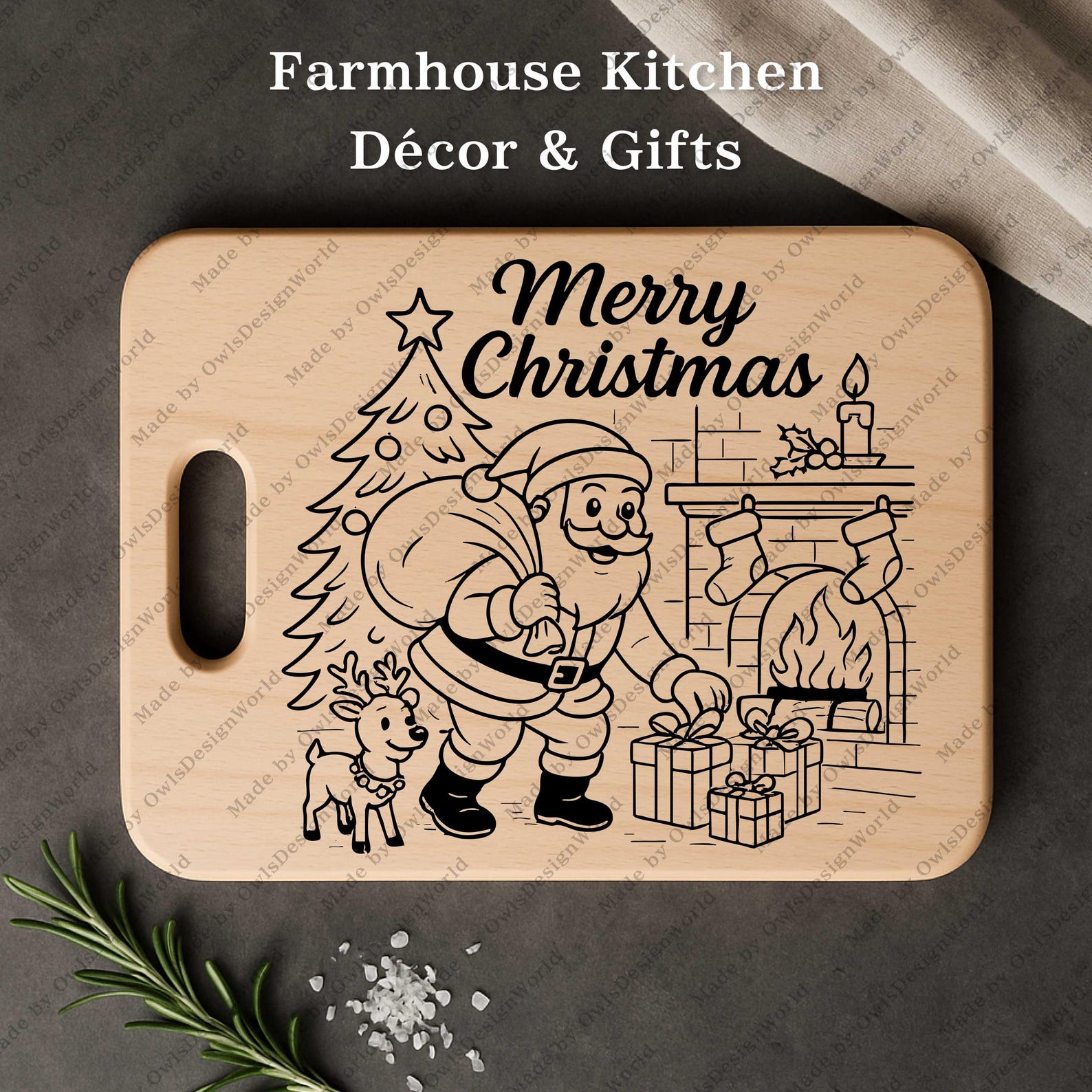 12 Christmas Cutting Board SVG Bundle, Stickers & Sublimation, Rustic ...