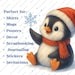 14 Funny Winter Penguin Clipart Bundle, Cute & Playful Penguins PNG ...