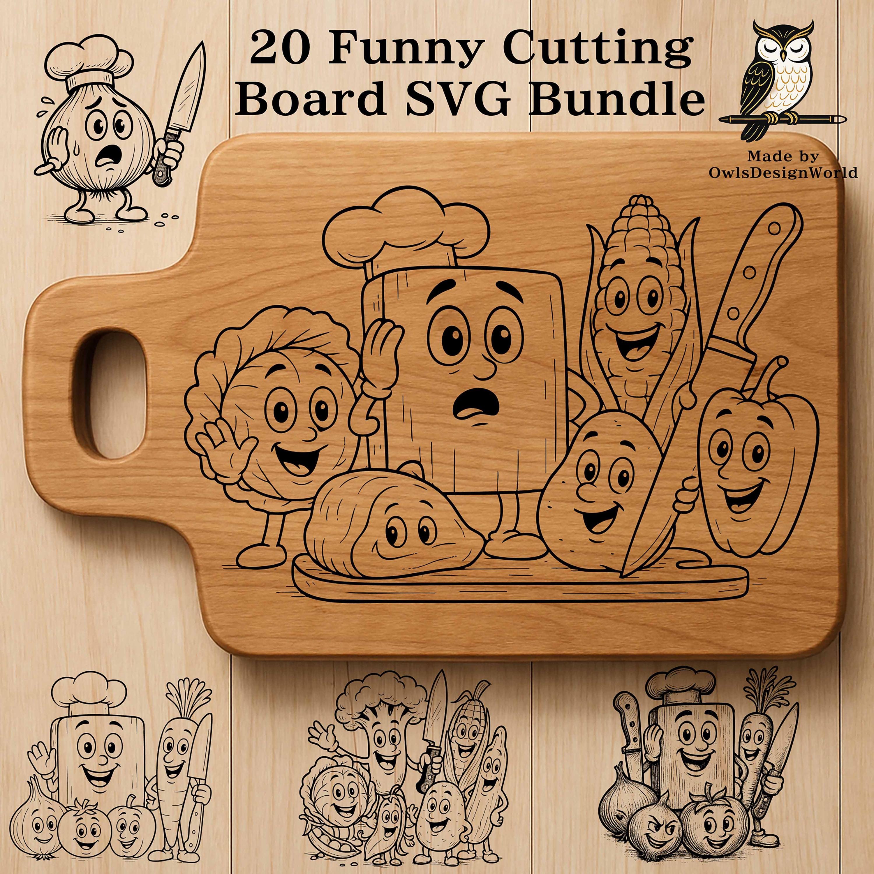20 Funny Cutting Board SVG Bundle | Sarcastic Kitchen, Farmhouse ...