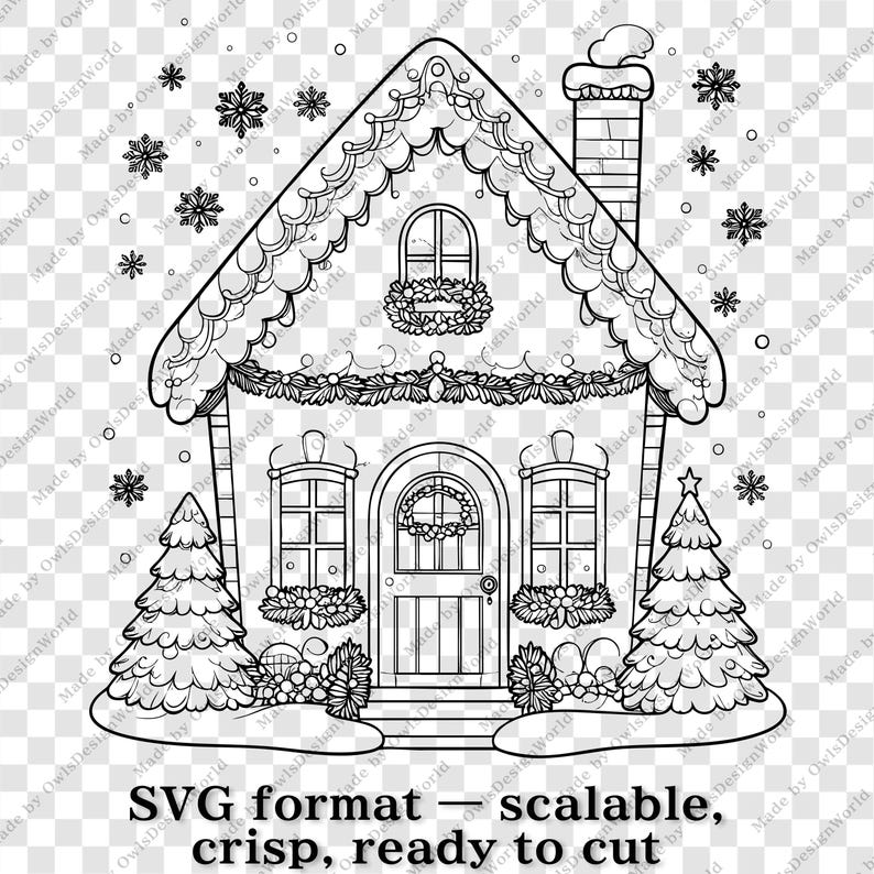 Christmas House SVG Bundle, 38 Festive Winter Cottage Designs, Laser ...
