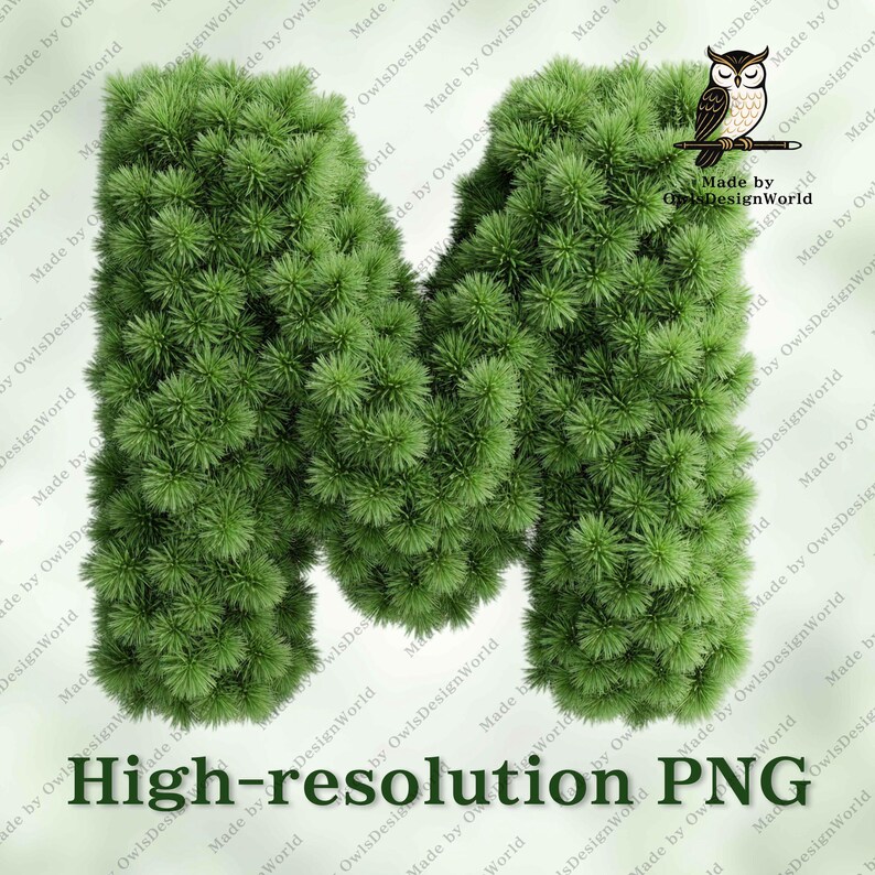 Evergreen Fluffy Alphabet PNG, Green Furry Letters Upper & Lower A–Z ...