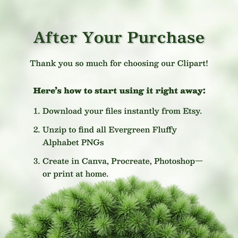 Evergreen Fluffy Alphabet PNG, Green Furry Letters Upper & Lower A–Z ...