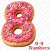 Donut Alphabet Clipart PNG, Pink Icing Cookie Letters Numbers Symbols ...