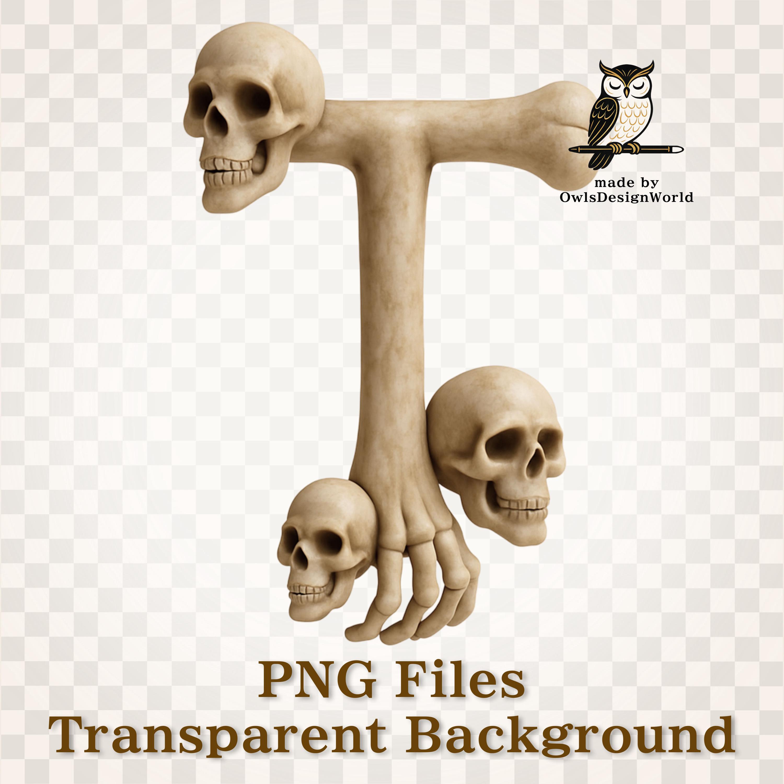 Halloween Bone Alphabet PNG | Skull & Skeleton Letters A–Z | Spooky ...