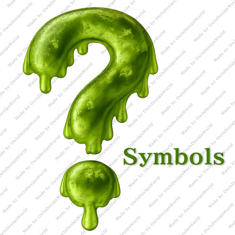 Slime Alphabet PNG Bundle, Green Goo Letters Numbers Symbols, Dripping ...