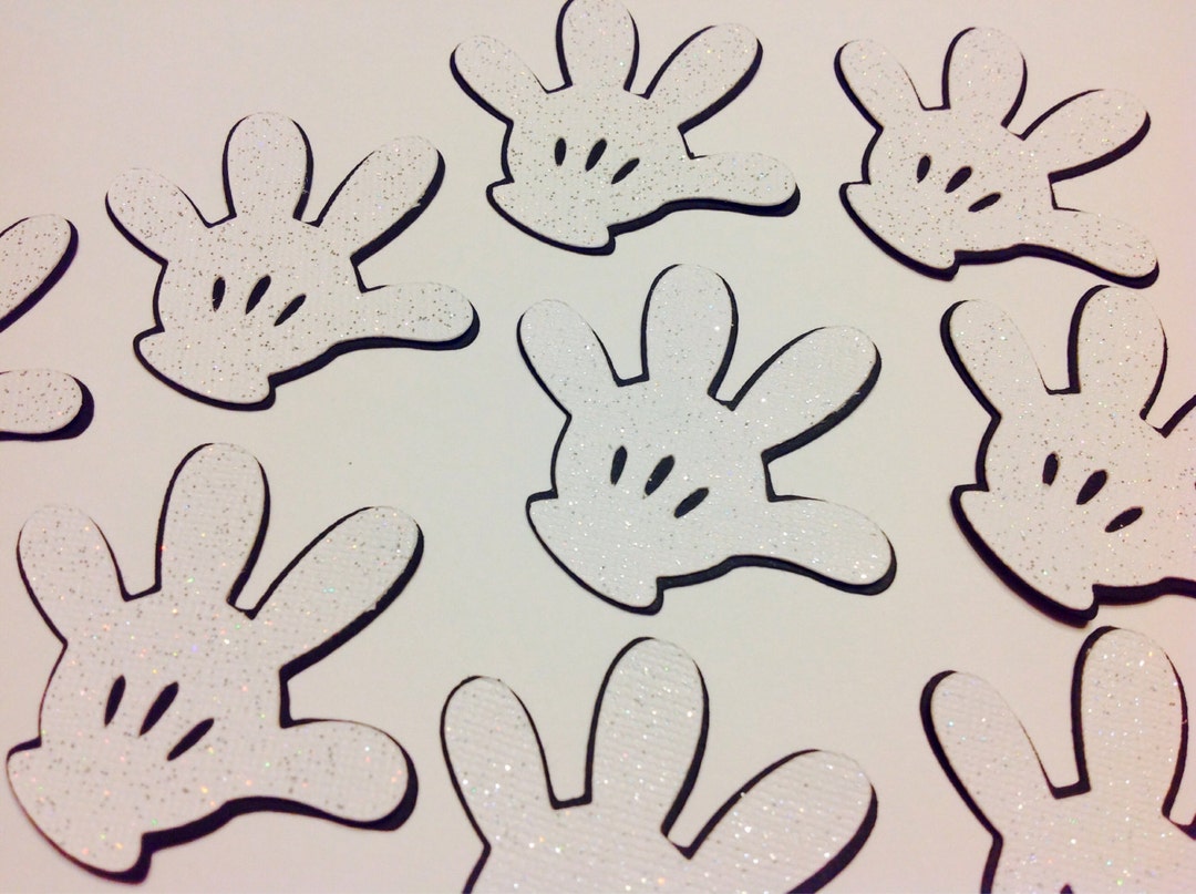 10 GLITTER Mickey Mouse Helping Hands Die Cuts 2 Inches - Etsy