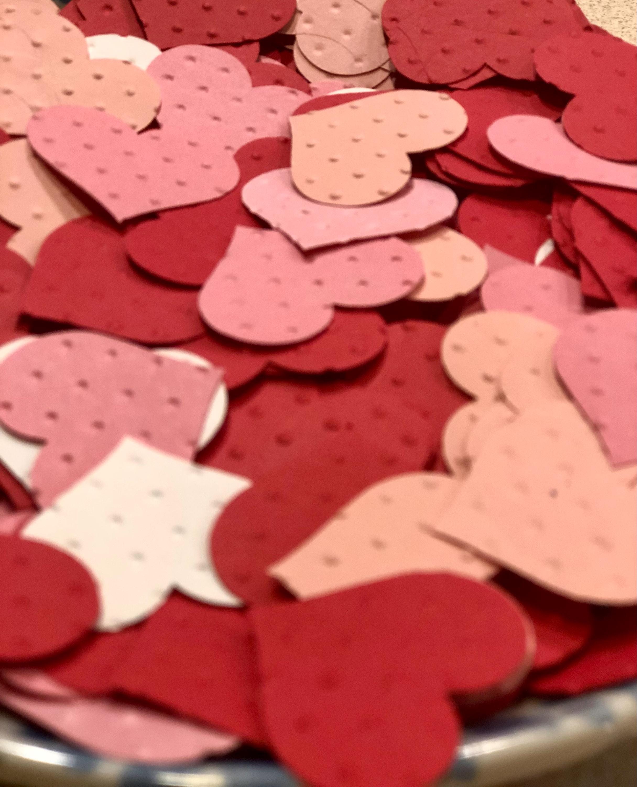 Embossed Heart Punches, Die Cuts, Valentine Confetti, Cut Outs, Paper ...