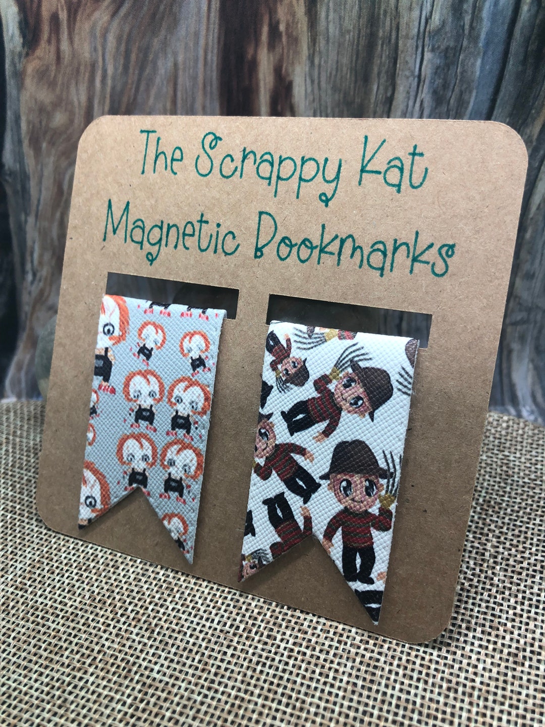 Halloween Freddy & Chucky Magnetic Bookmark Faux Leather - Etsy