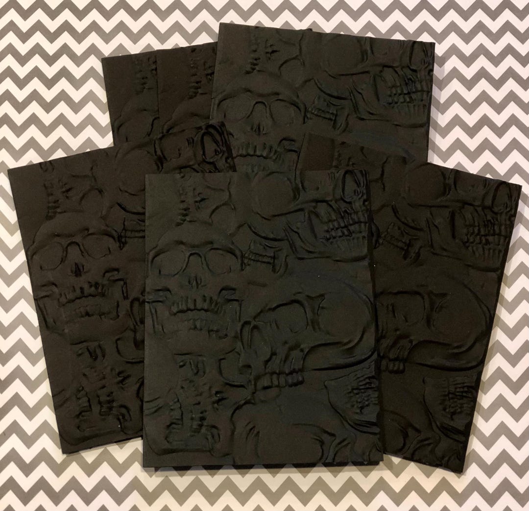 SKULL Skeleton 3D Decorative Embossed Papers Journaling Scrapbooking ...