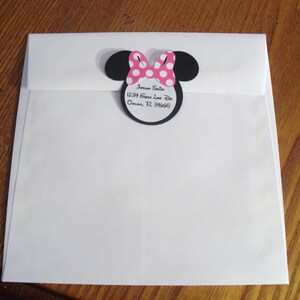 MINNIE MOUSE Heads Cut Outs Address Labels Party Favors Tags Stickers ...