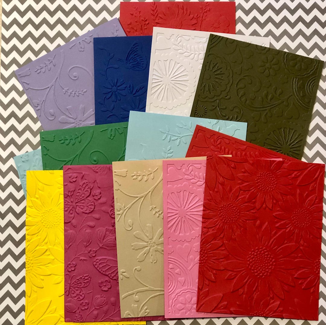 Embossed Craft Paper Bundle Floral Flowers Decorative Embossed Papers ...