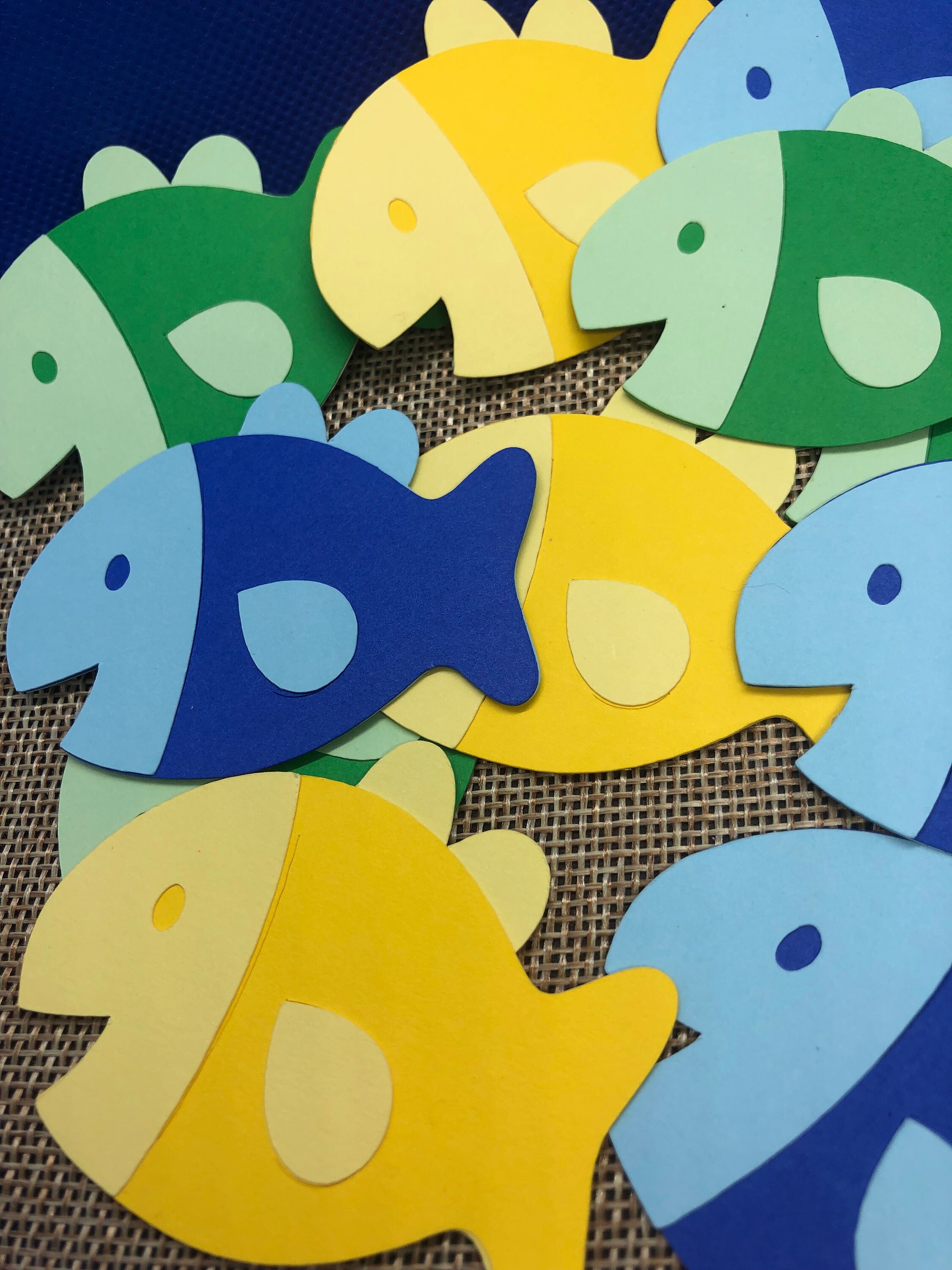 Fish Cut Outs for Birthday Party Blue Orange Green Yellow Red - Etsy